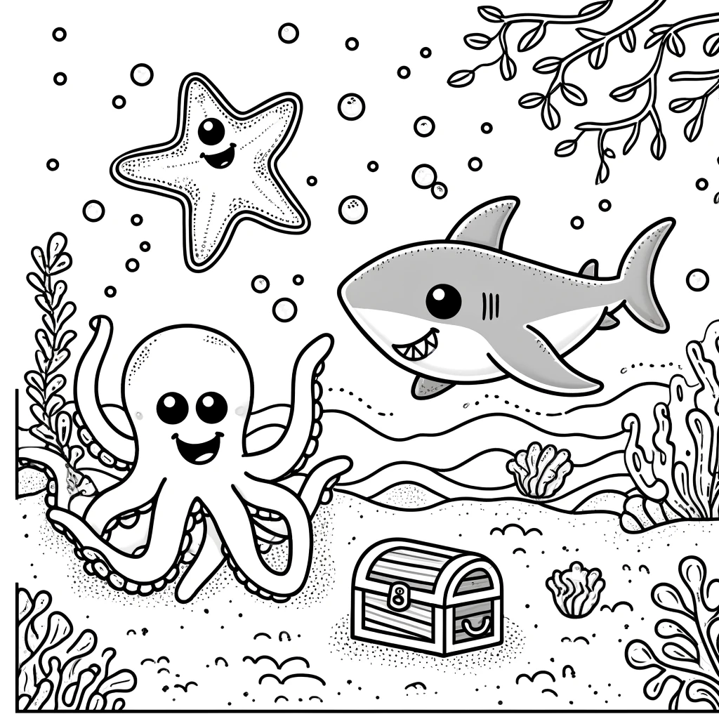 FREE PRINTABLES FOR KIDS UNDER SEA COLORING PAGES - 123 Go Mama