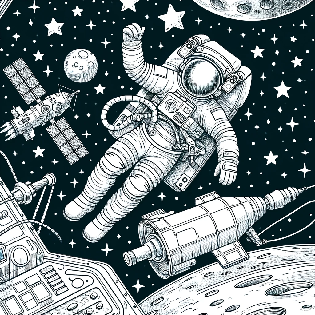 Free Coloring Pages for Kids About Space and Astronauts - 123 Go Mama