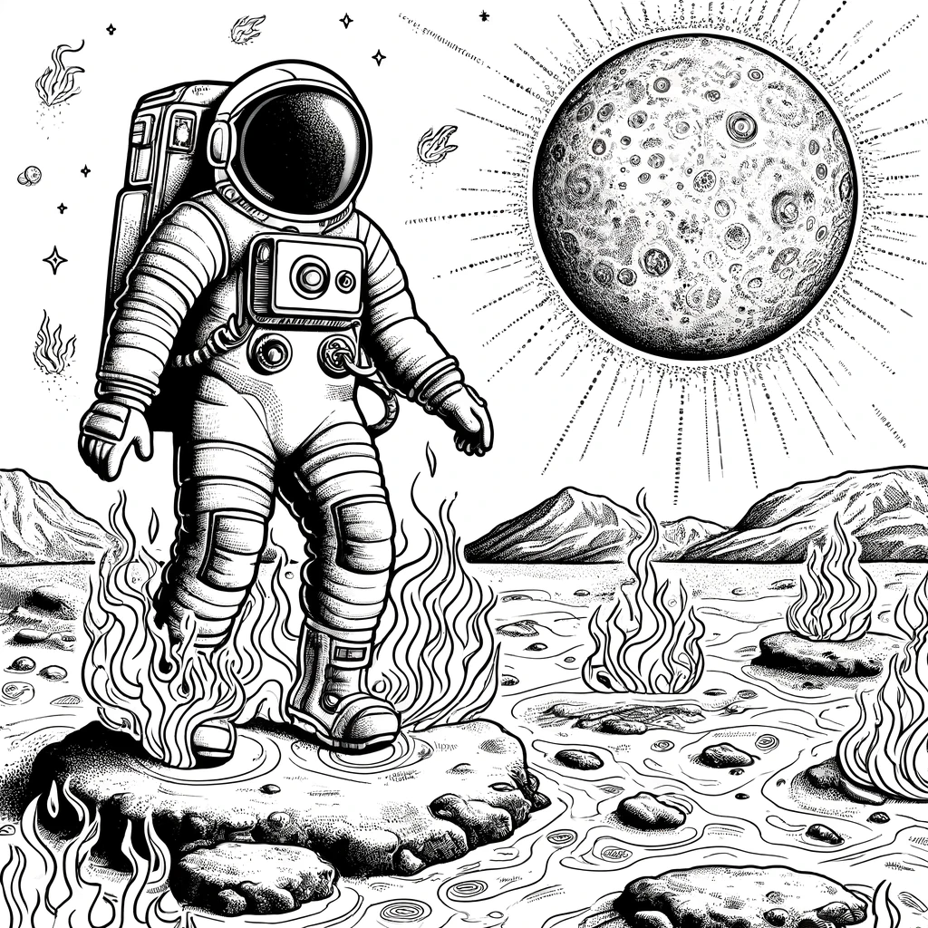 Free Coloring Pages for Kids About Space and Astronauts - 123 Go Mama