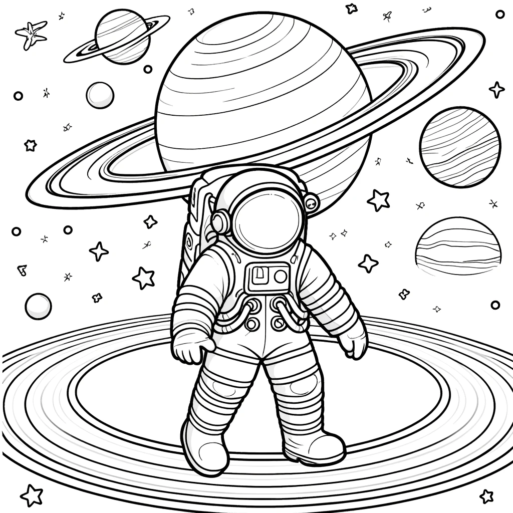 Free Coloring Pages for Kids About Space and Astronauts - 123 Go Mama
