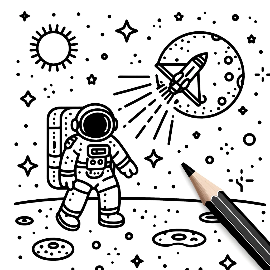Free Coloring Pages for Kids About Space and Astronauts - 123 Go Mama