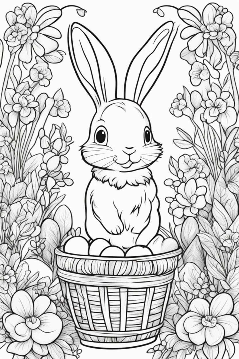 15 Free Easter Coloring Pages Cute bunnies, eggs and floral spring mode ...