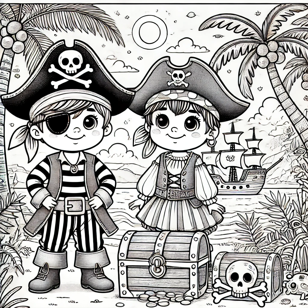 Coloring Pages for Kids Of Pirate Life - 123 Go Mama