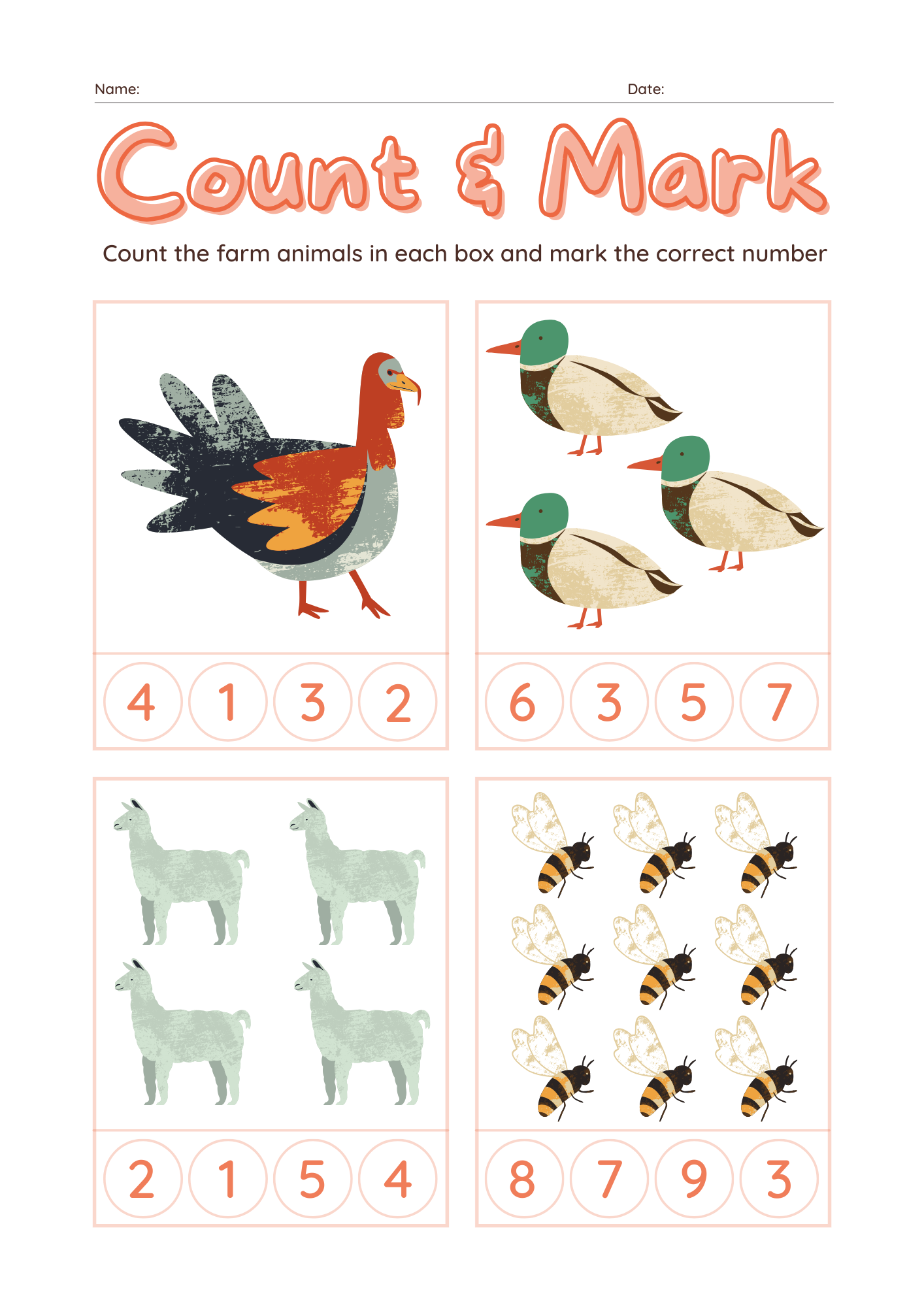 Counting Worksheets for Kindergarten Kids - 123 Go Mama