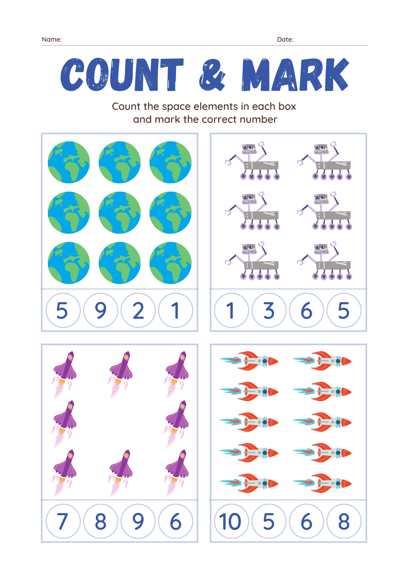 Counting Worksheets for Kindergarten Kids - 123 Go Mama