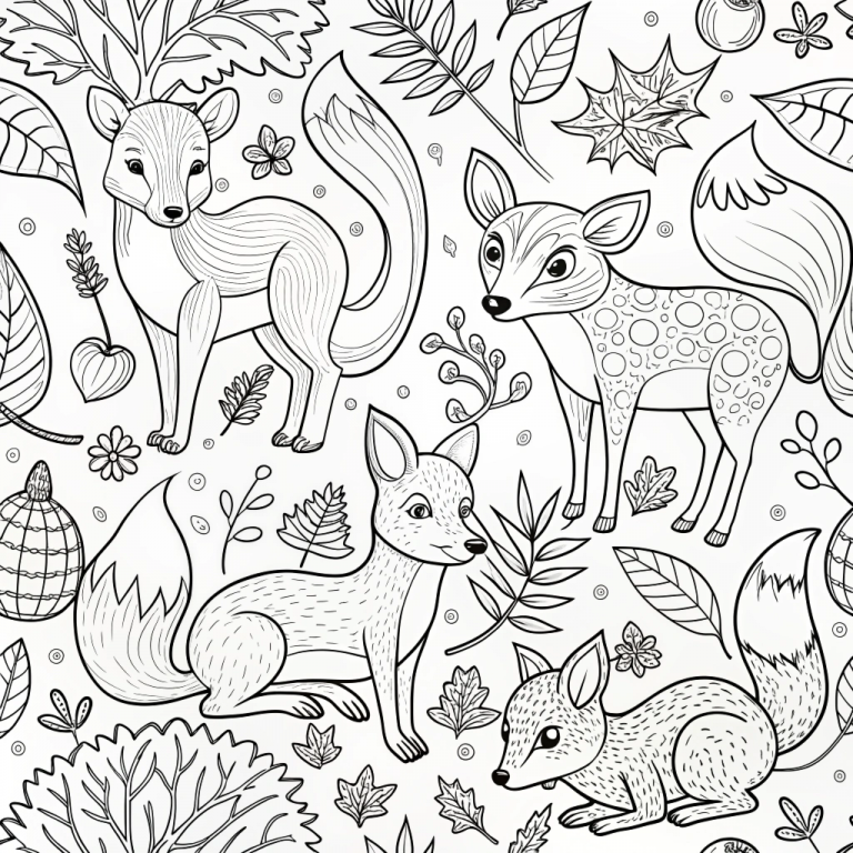 Autumn Fall Coloring Pages - 123 Go Mama